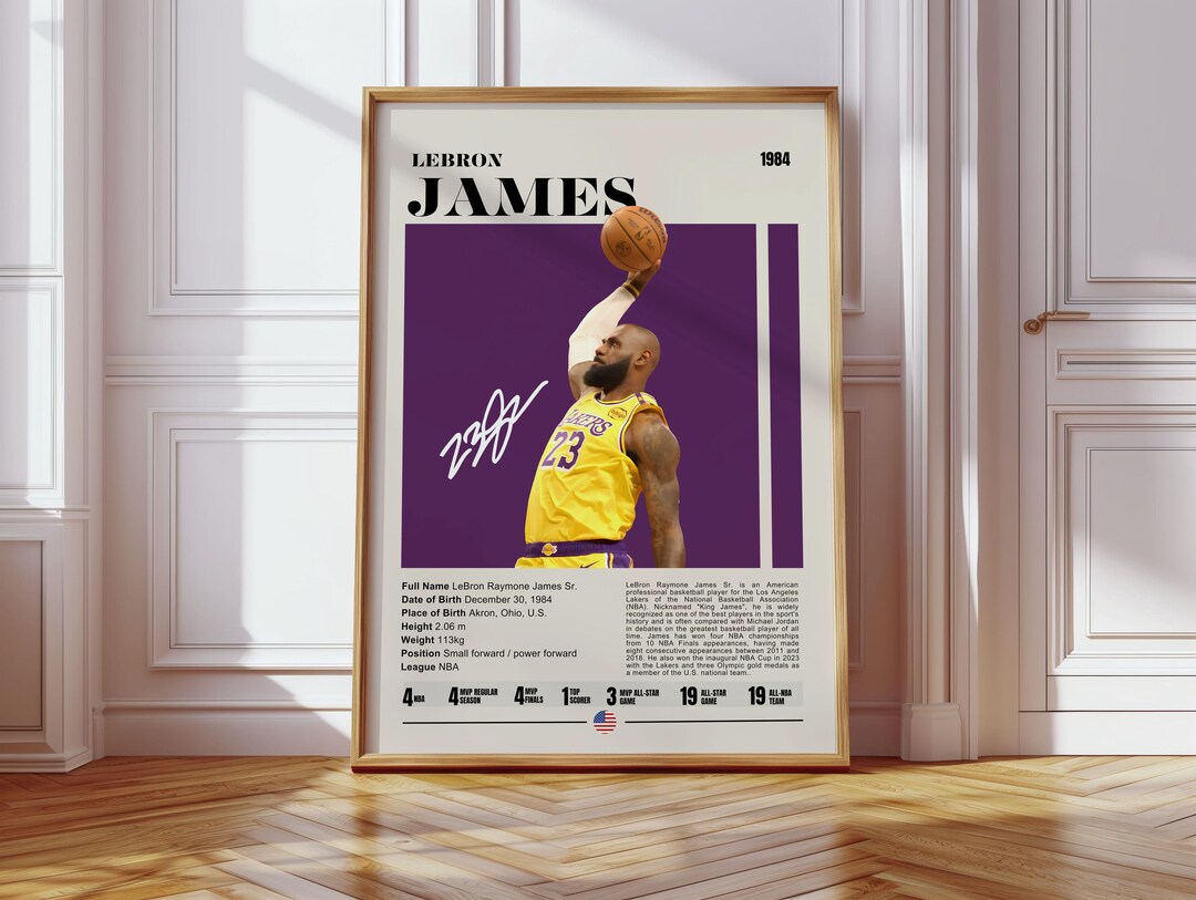 Lebron James Poster, Lebron James Wall Art Print, Basketball Decor ...
