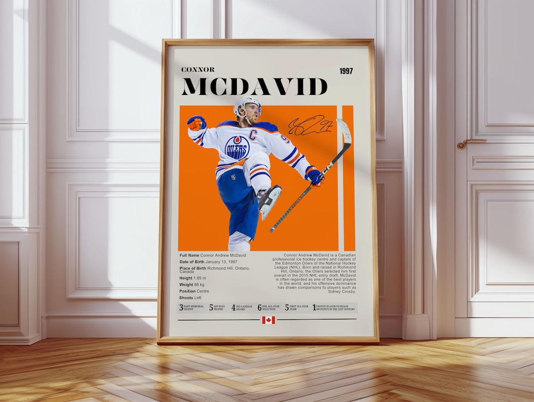 Connor Mcdavid Poster, Edmonton Oilers, NHL Poster, Hockey Poster ...
