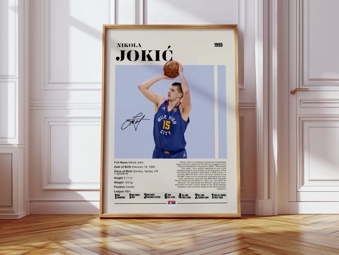 Nikola Jokic Poster, Basketball Legends Player Poster, NBA Posters ...