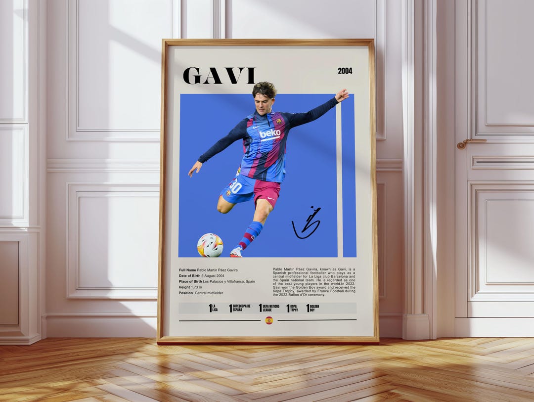 Gavi Poster, Barcelona Poster, Soccer Gifts, Sports Poster, Football ...