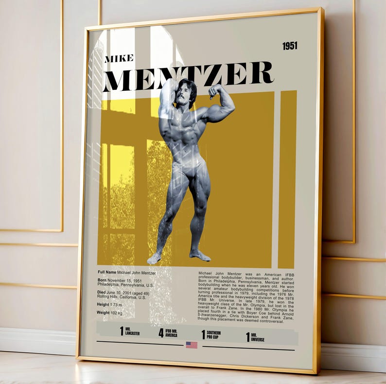 Mike Mentzer Poster, Bodybuilding Poster, Gym Posters, Motivational Poster, Gym Decor, Fitness ...