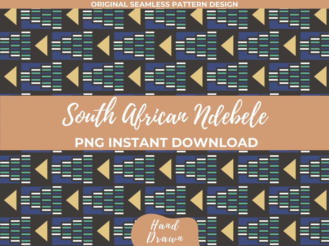 1 South African Ndebele Seamless Pattern Digital Paper, Hand Drawn PNG ...