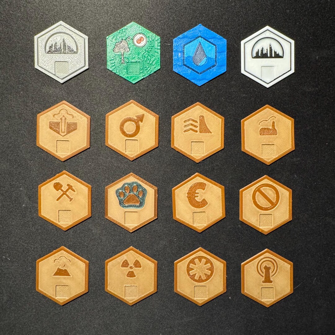 Plastic Tiles - Terraforming Mars Upgrade - Different Types - Etsy