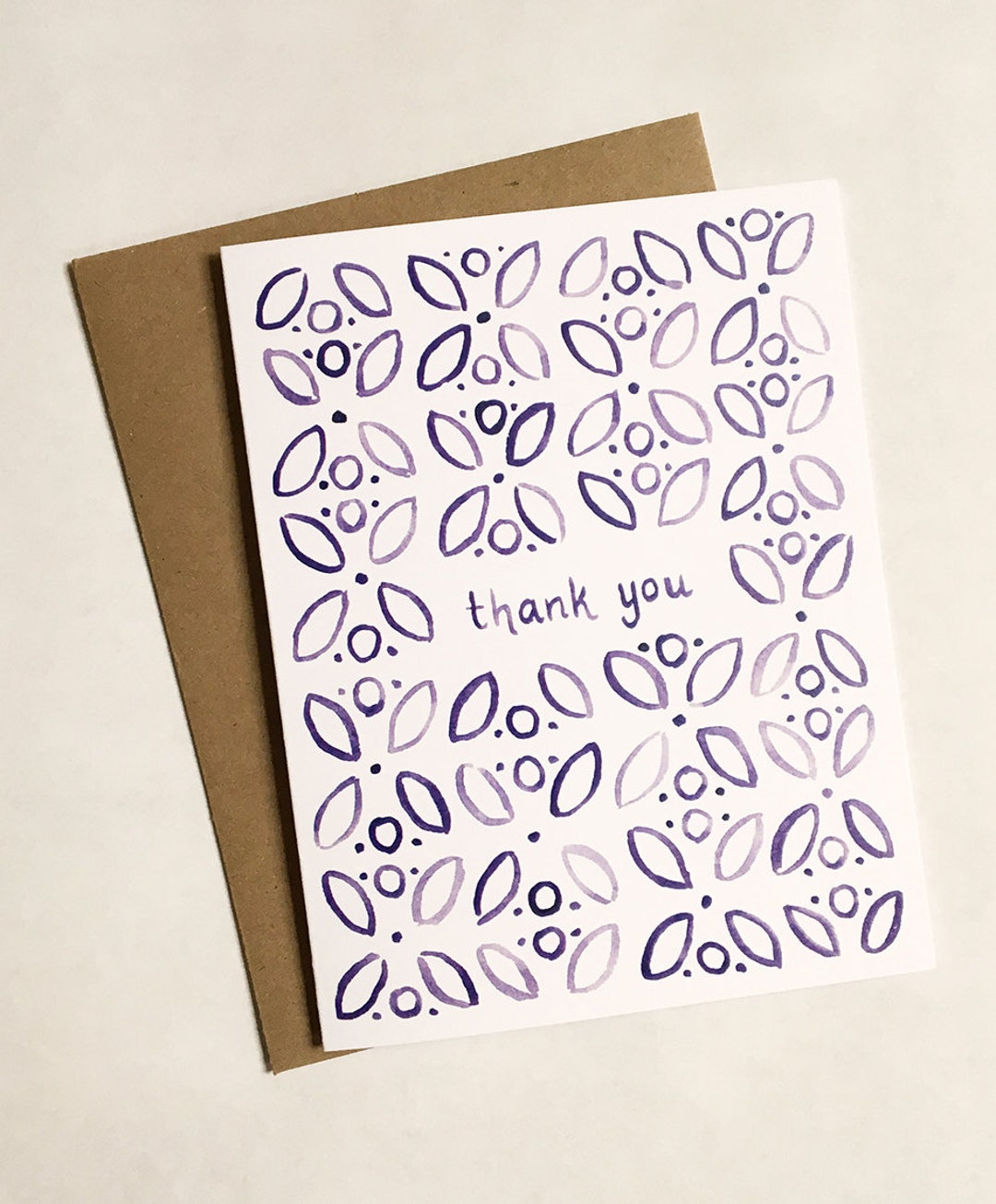 Thank You Card, Thanks, Simple Pattern - Etsy