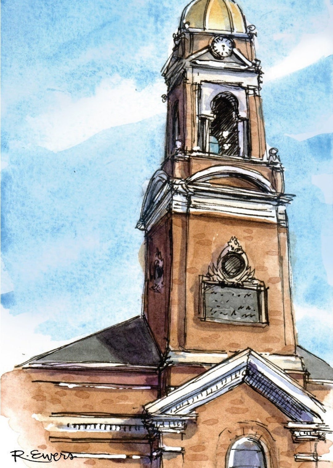 Bell Event Center, Watercolor Print, Cincinnati, Ohio - Etsy