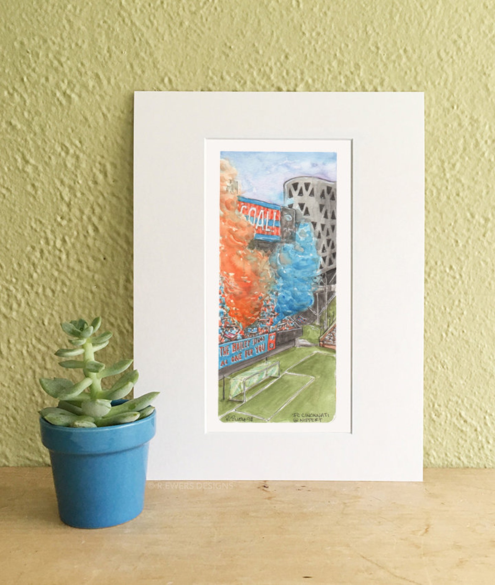 FC Cincinnati the Bailey Watercolor Print Cincinnati Ohio | Etsy