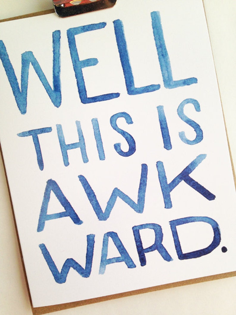 Well This is Awkward Card Weird Sorry Apology - Etsy