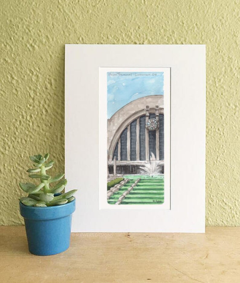 Union Terminal Watercolor Print, Cincinnati, Ohio - Etsy