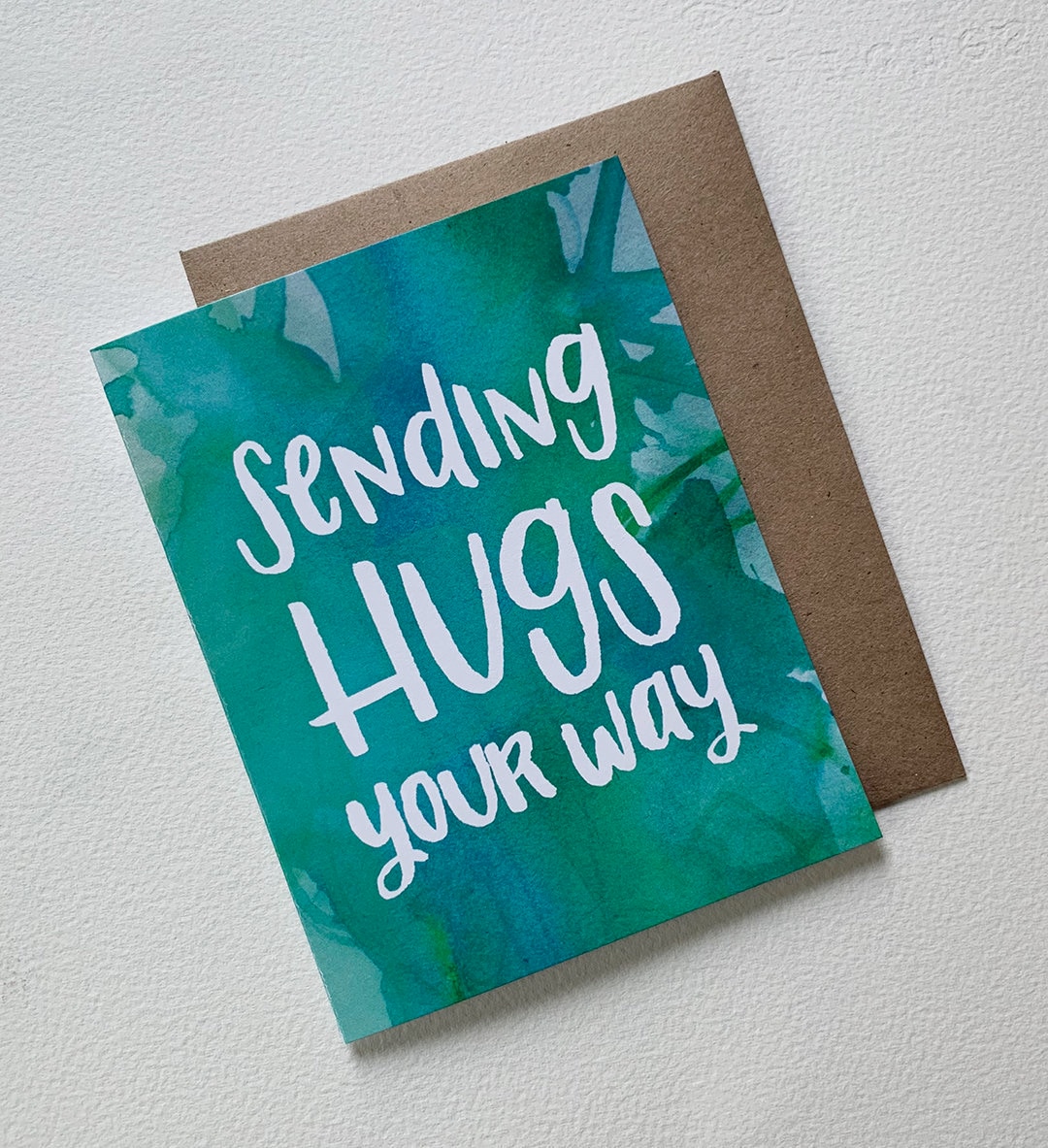 Sending Hugs Your Way Card - Watercolor Abstract Design - Etsy