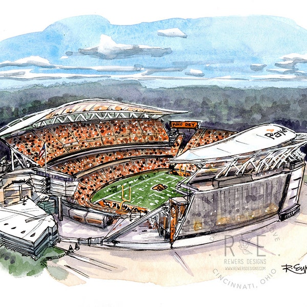 Bengals Stadium Art - Etsy