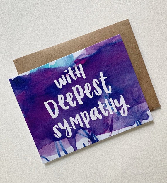 Deepest Sympathy Card Watercolor Abstract Design - Etsy