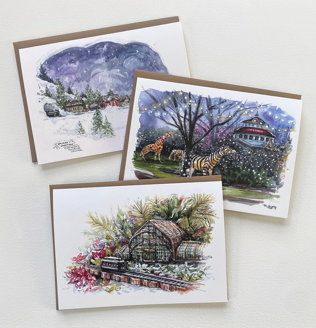 Cincinnati Holiday Exhibit Cards, Festival of Lights, Krohn Show ...