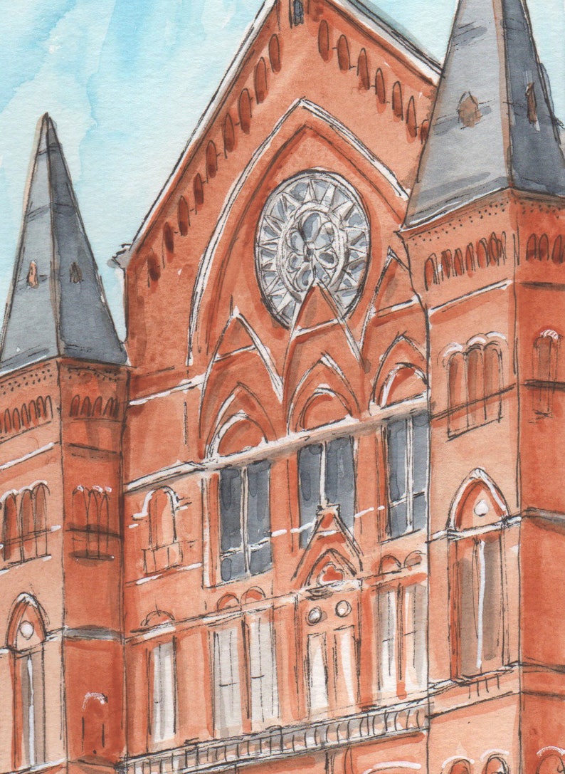 Music Hall Watercolor Print, Cincinnati, Ohio - Etsy