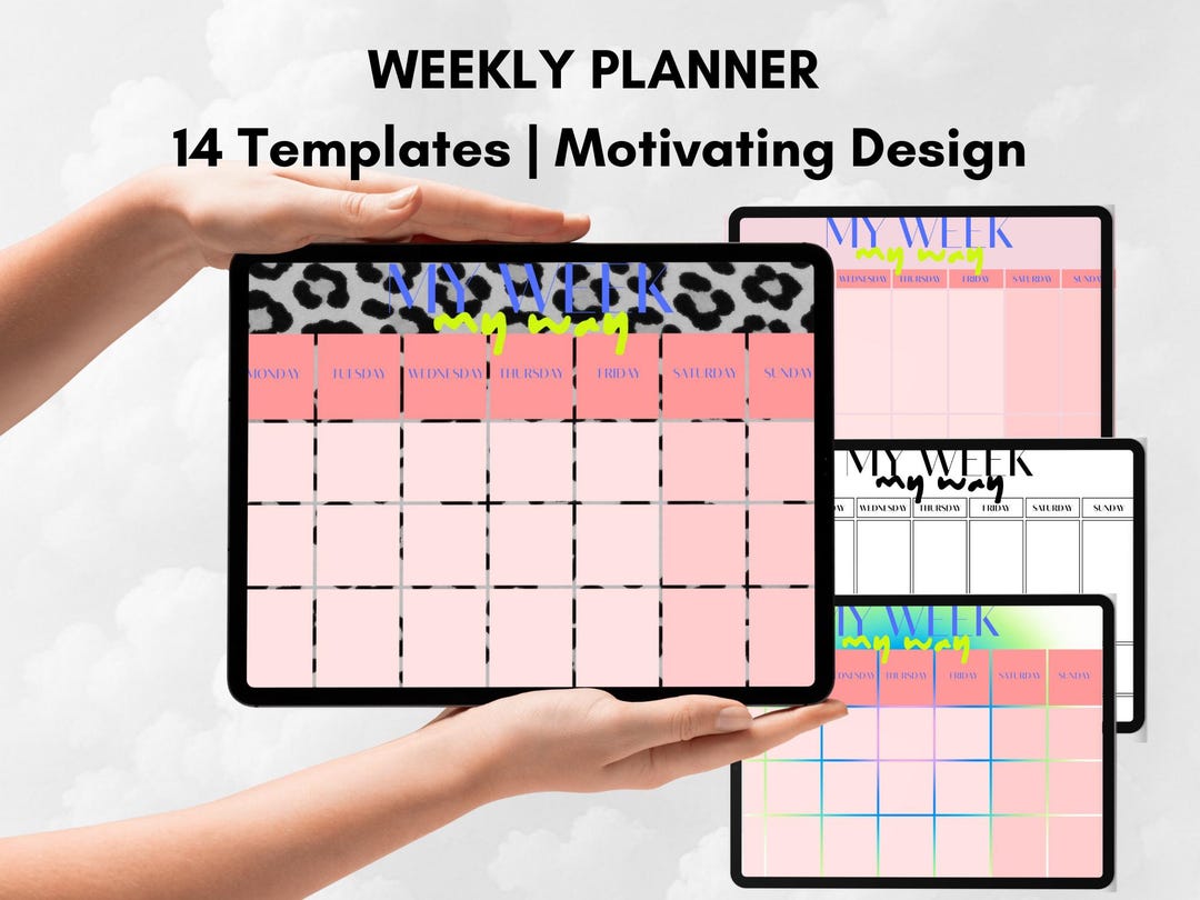Colorful Weekly Planner Templates: A4 Printable Layouts (digital ...
