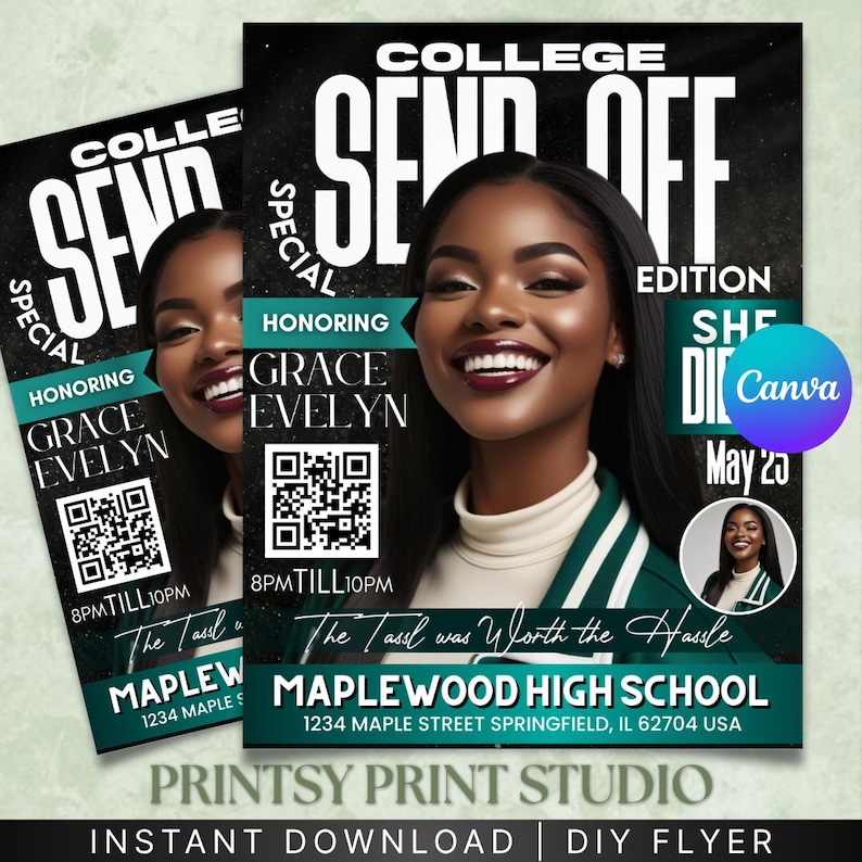Editable College Send off Evite, Farewell Party Invite, DIY Trunk Party ...