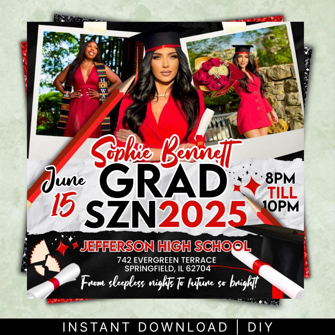 Graduate Flyer, Graduation Party Flyer, Graduation Invitation, College ...