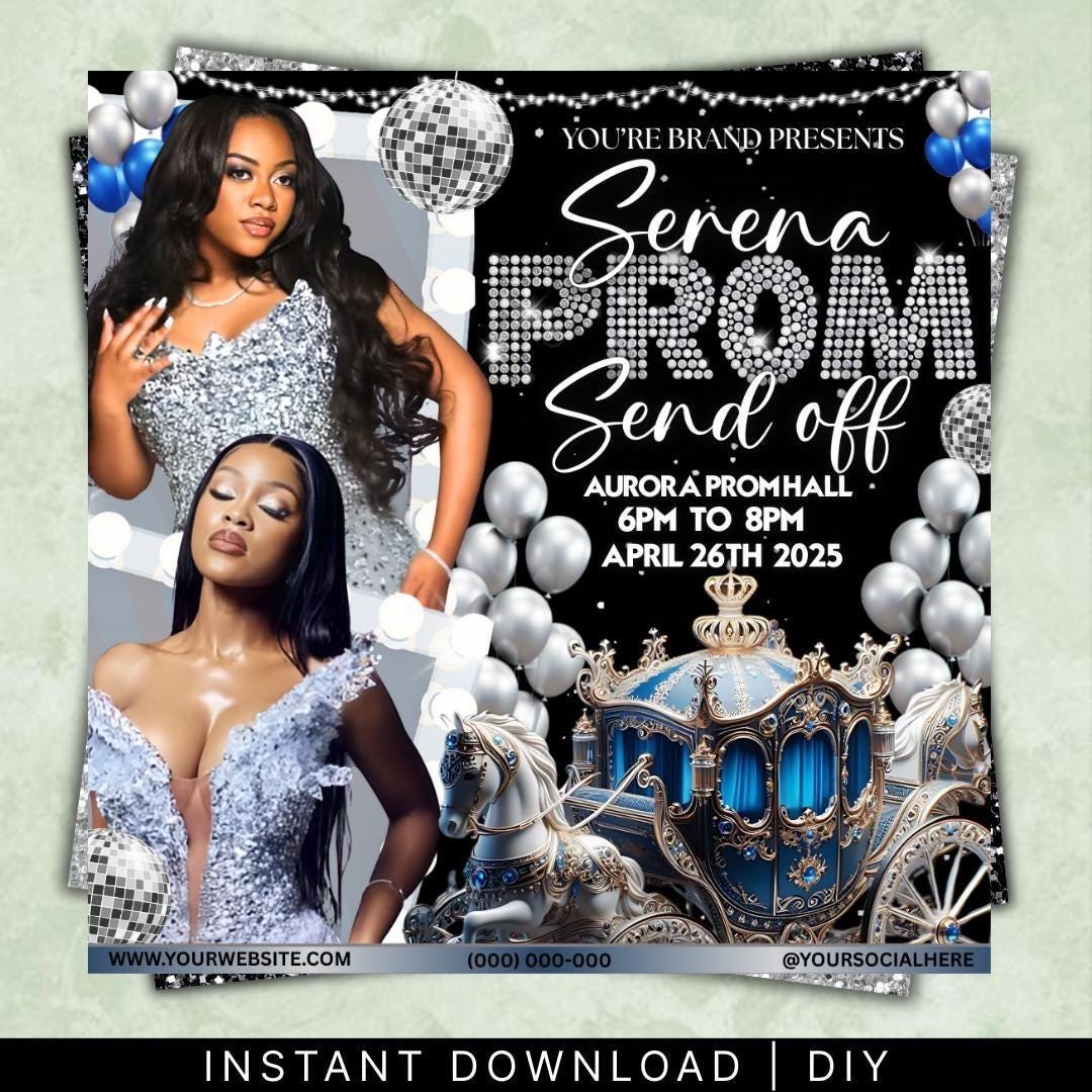 Prom Invitation, Prom Send off Flyer, Prom Invitation Flyer, Prom Flyer ...