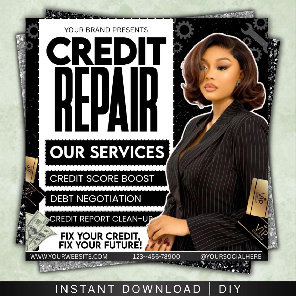 Credit Repair Instagram Post,credit Repair Social Media Template,credit ...