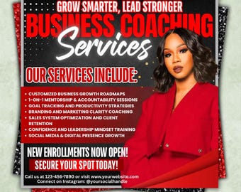 Business Coach Flyer, DIY Business Coaching Flyer Template, Editable ...