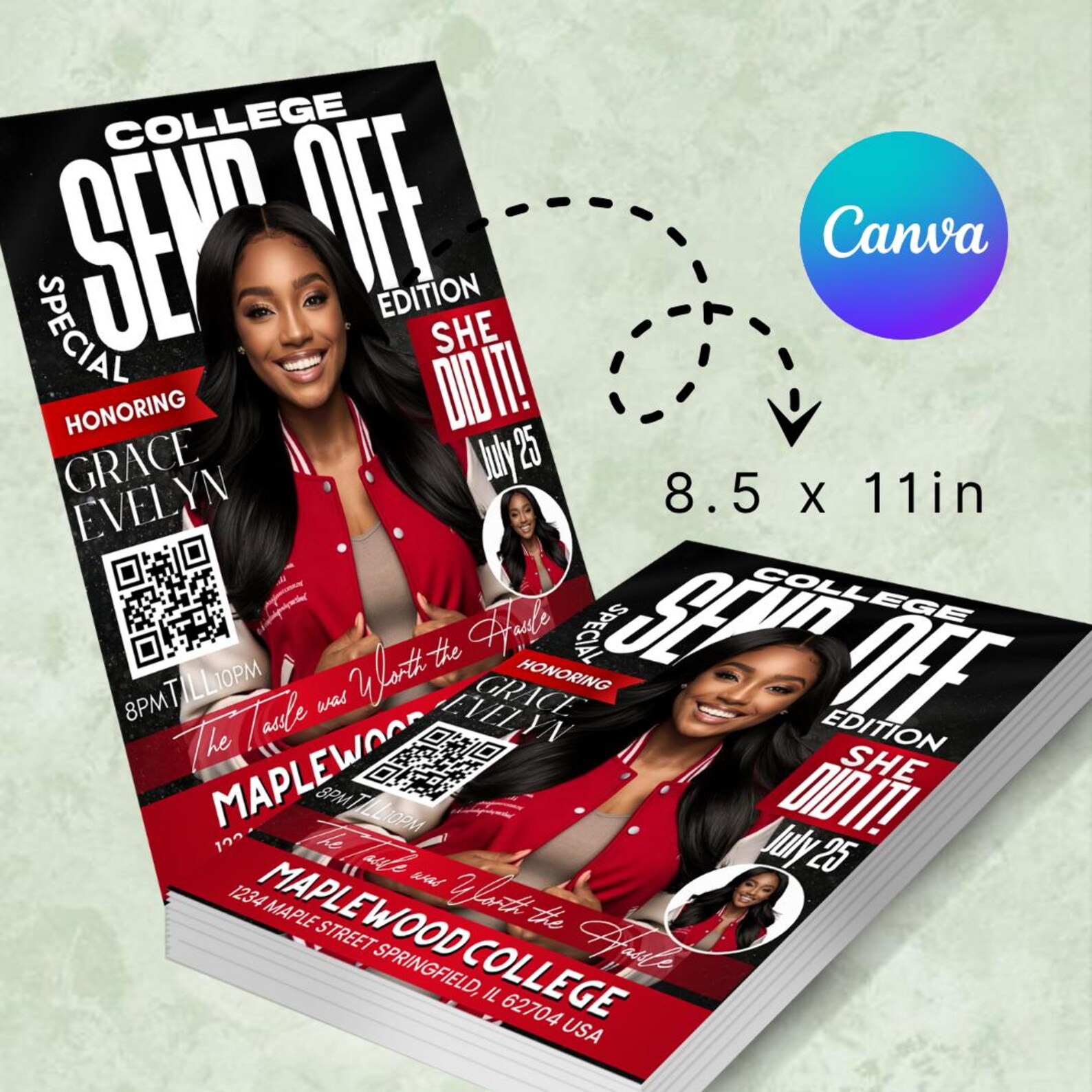 Editable College Send off Evite, Farewell Party Invite, DIY Trunk Party ...