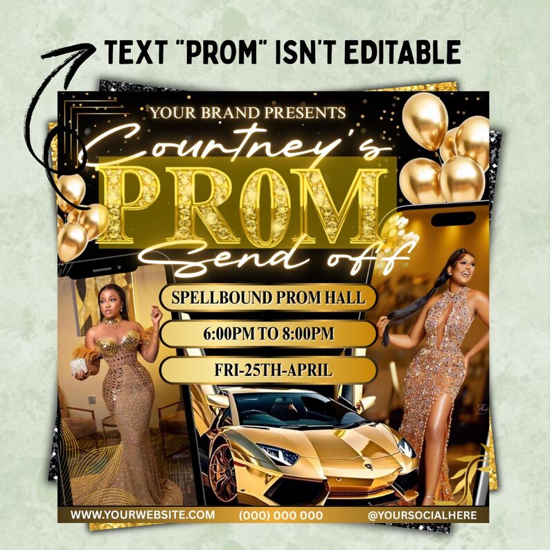 Prom Send off Flyer, DIY Prom Flyer, Prom Canva Template, Prom Send Off ...