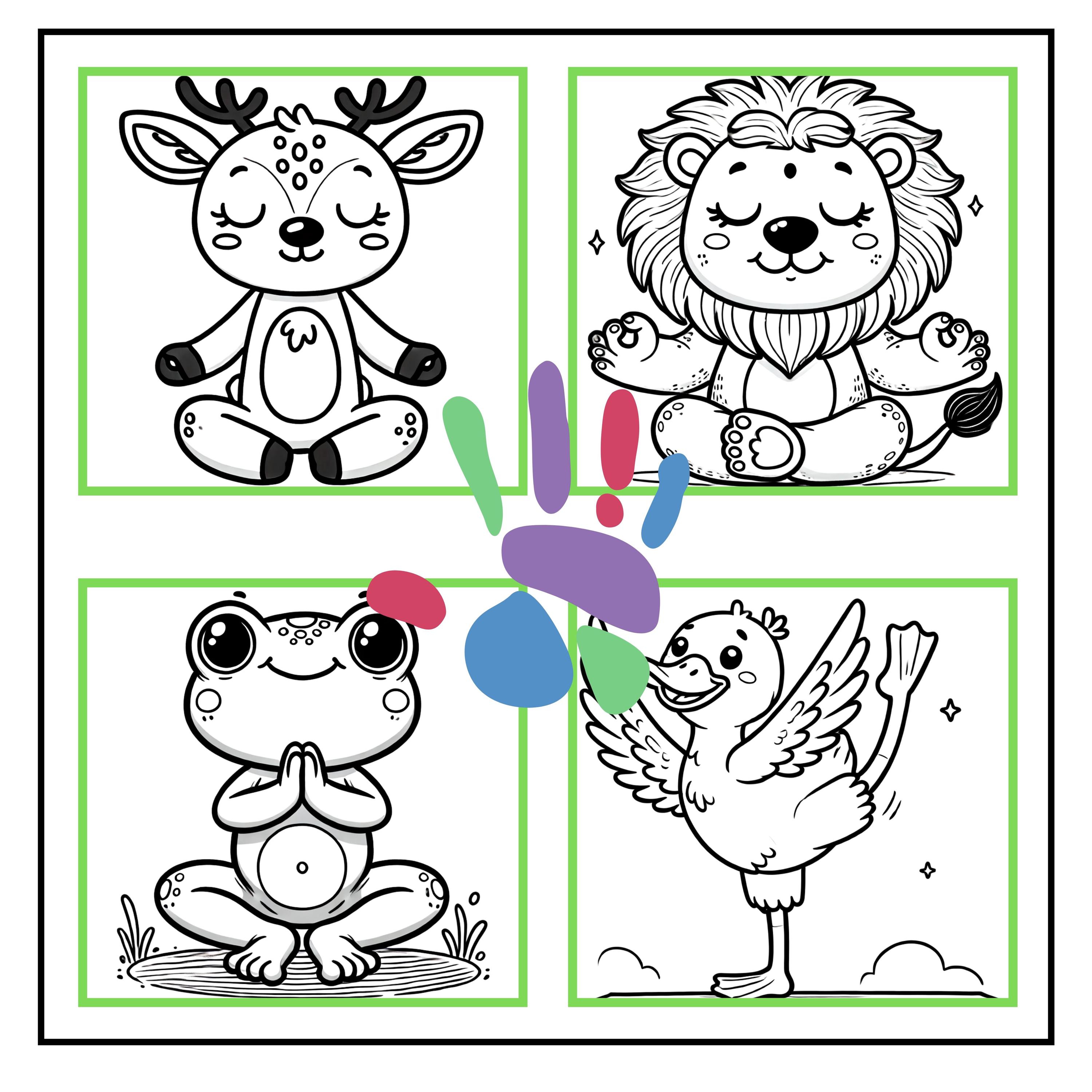 Yoga Animals Coloring Pages, Meditation Animals Coloring, Chakras, Kids ...