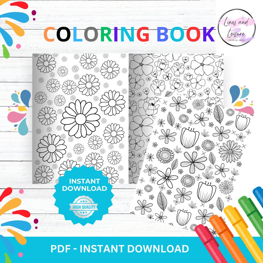 Bold and Easy Floral Coloring Pages, Flowers, Coloring Books, Coloring ...
