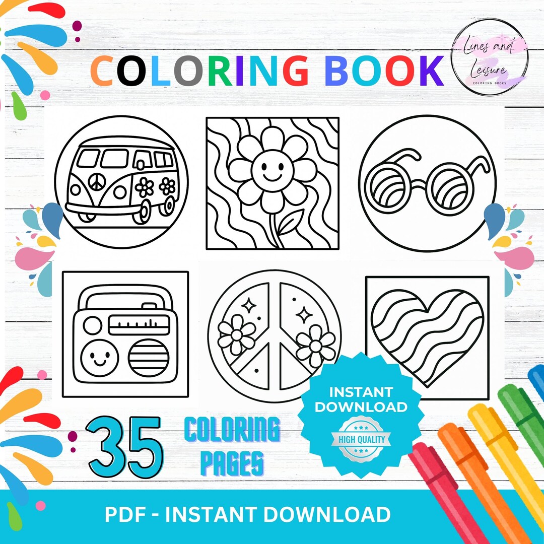 Cute & Groovy, Lovely Things Coloring Book | Bold and Easy Designs for ...