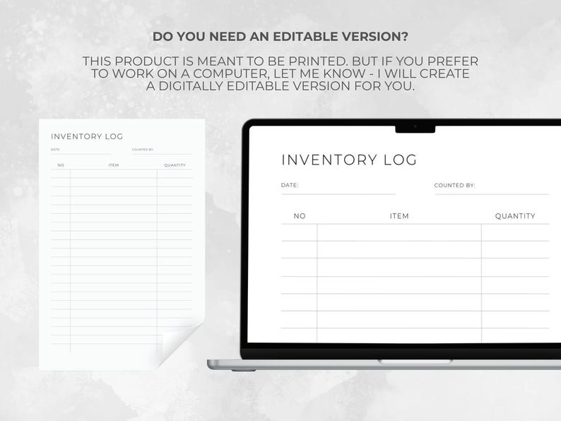 Inventory Log Printable Sheet, Inventory Checklist, Inventory Tracker ...