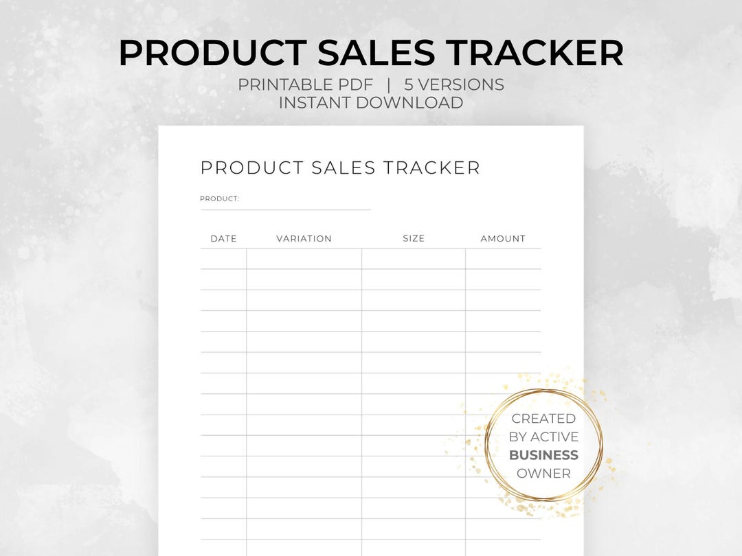 Product Sales Tracker Printable, Business Income Tracker, Product Order ...