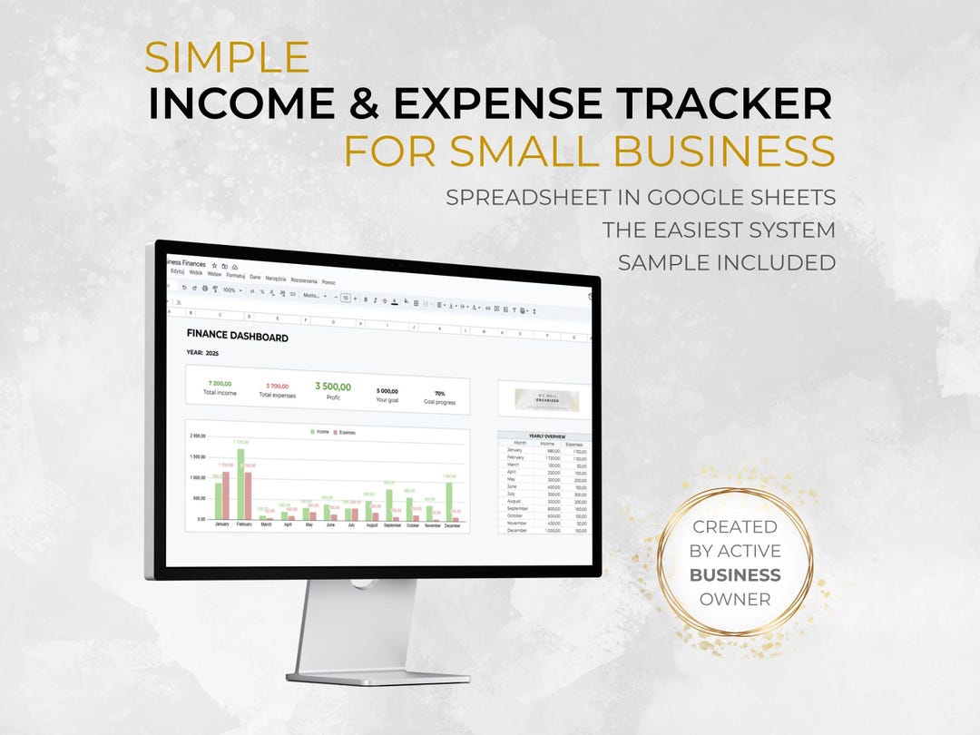 Simple Business Income Expense Tracker, Google Sheets (digital Download ...