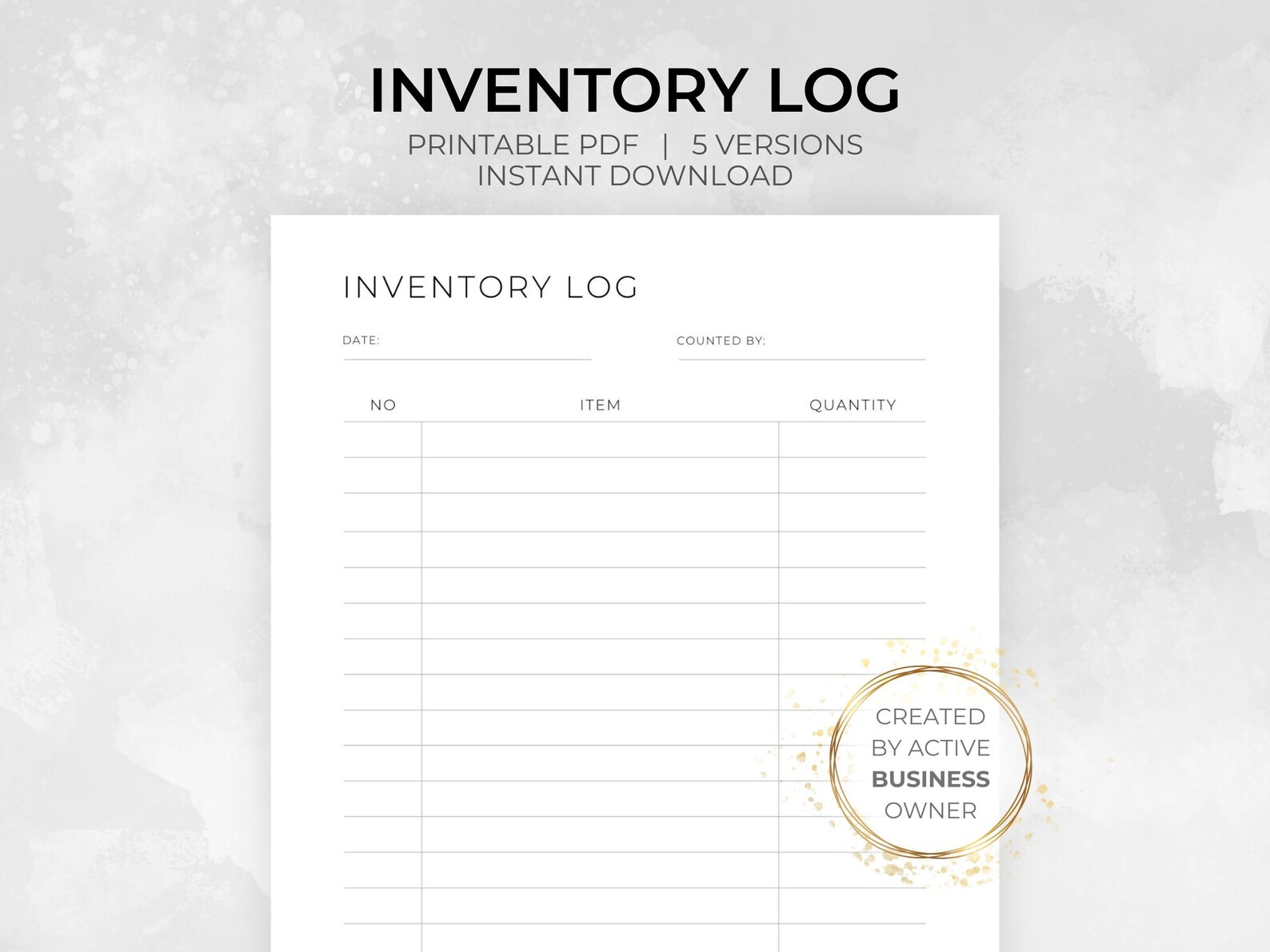Inventory Log Printable Sheet, Inventory Checklist, Inventory Tracker ...