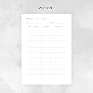 Inventory Log Printable Sheet, Inventory Checklist, Inventory Tracker ...