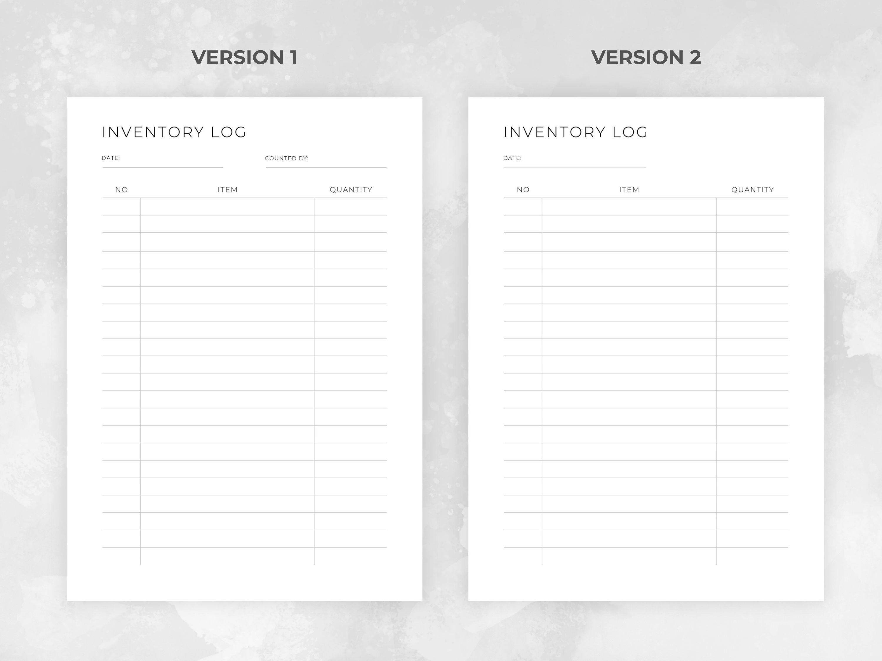 Inventory Log Printable, Inventory Tracker Template (PDF) - Etsy