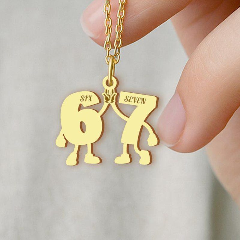 Number 67 Necklace - Etsy