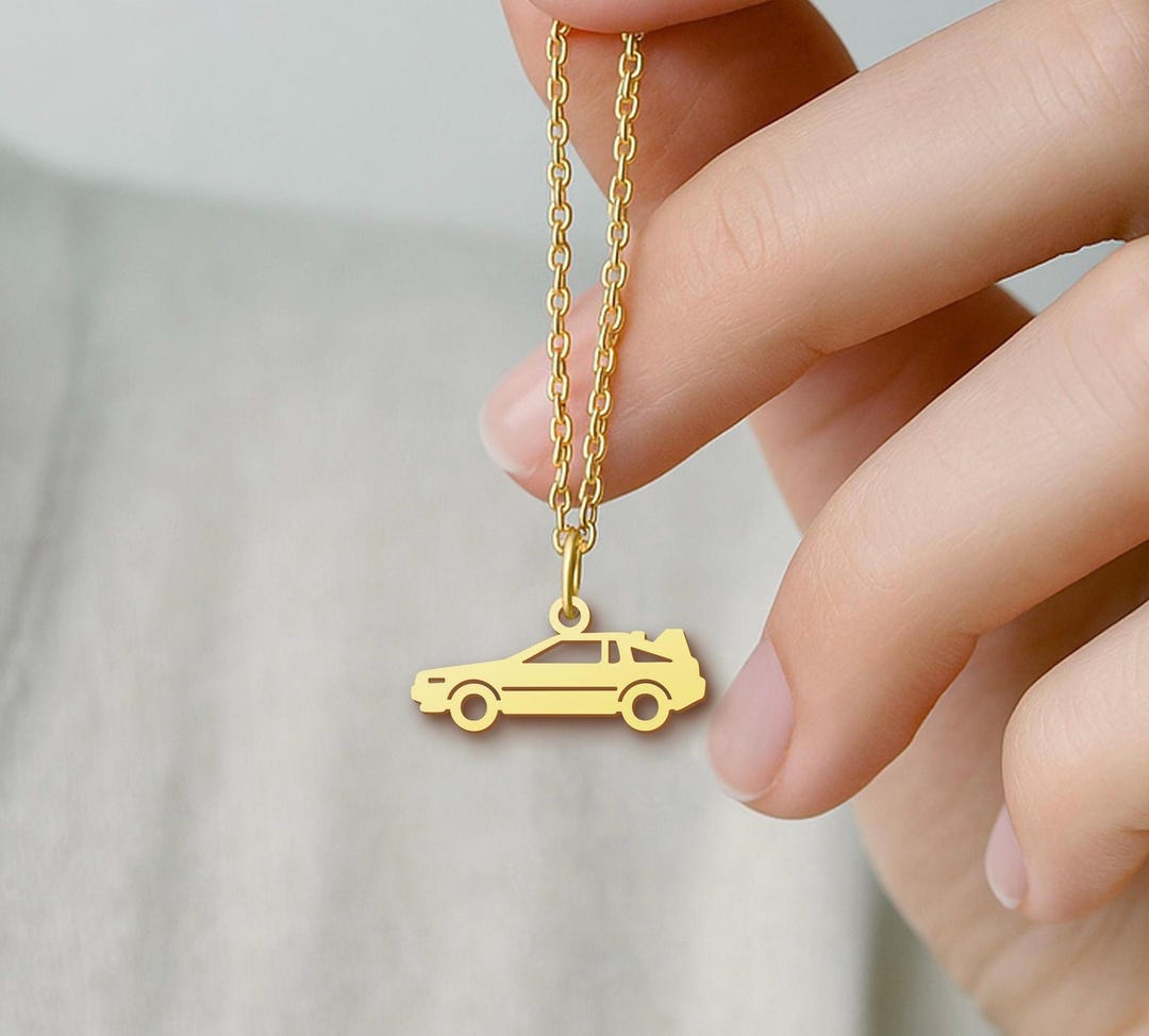 Retro Car Necklace, Classic Vehicle Pendant - Minimalist Gold Car ...