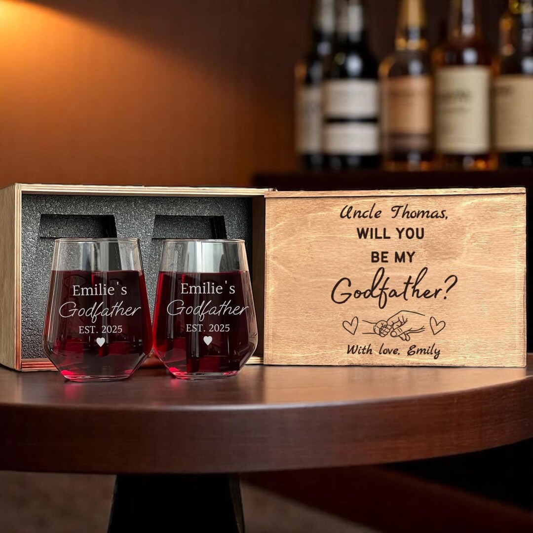 Godfather Gift, Custom Proposal Box, Be My Godfather, Stemless Vine ...