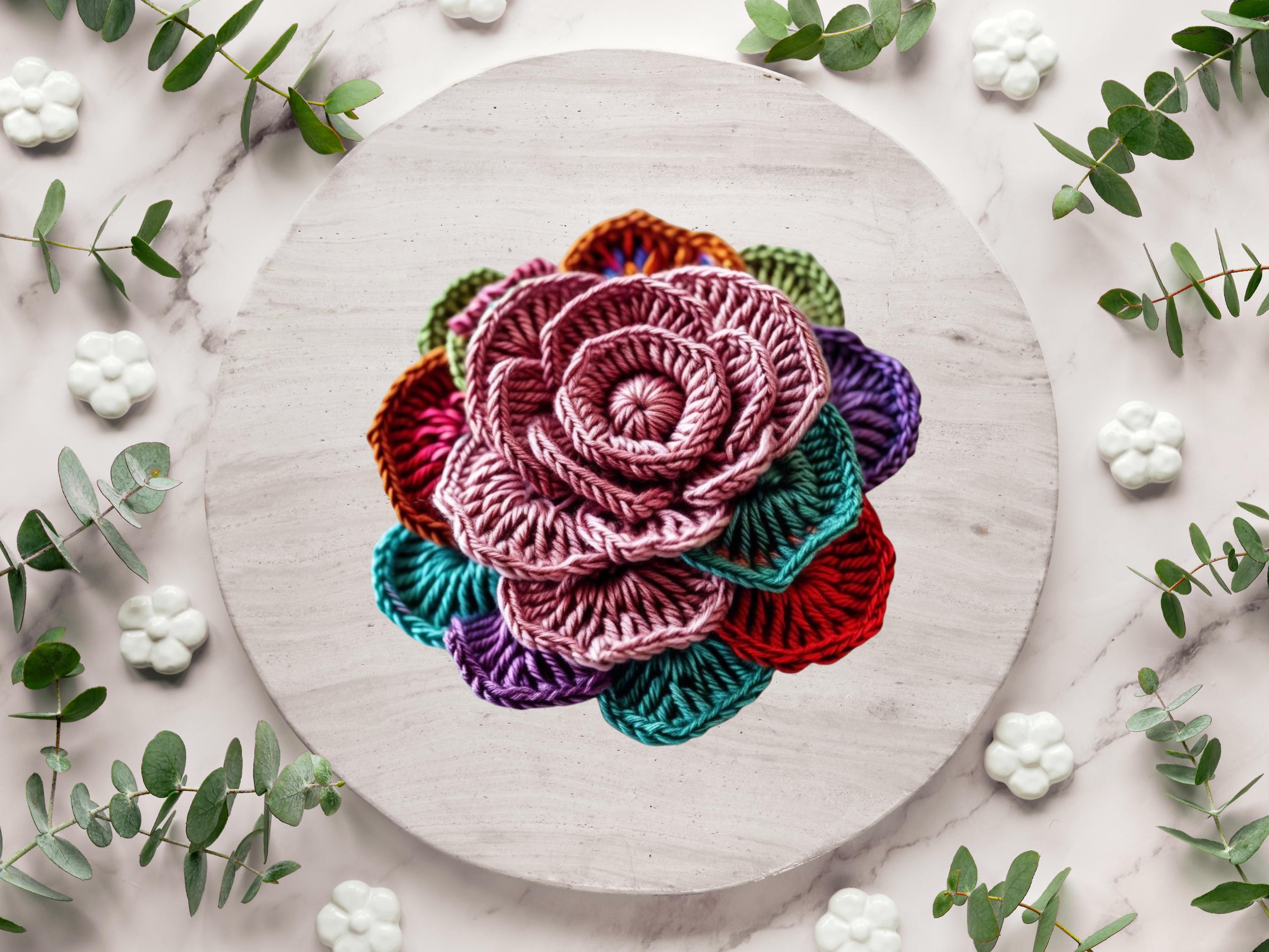 PLR Crochet Rose Flower Pattern: DIY English PDF With Beginner's Guide ...