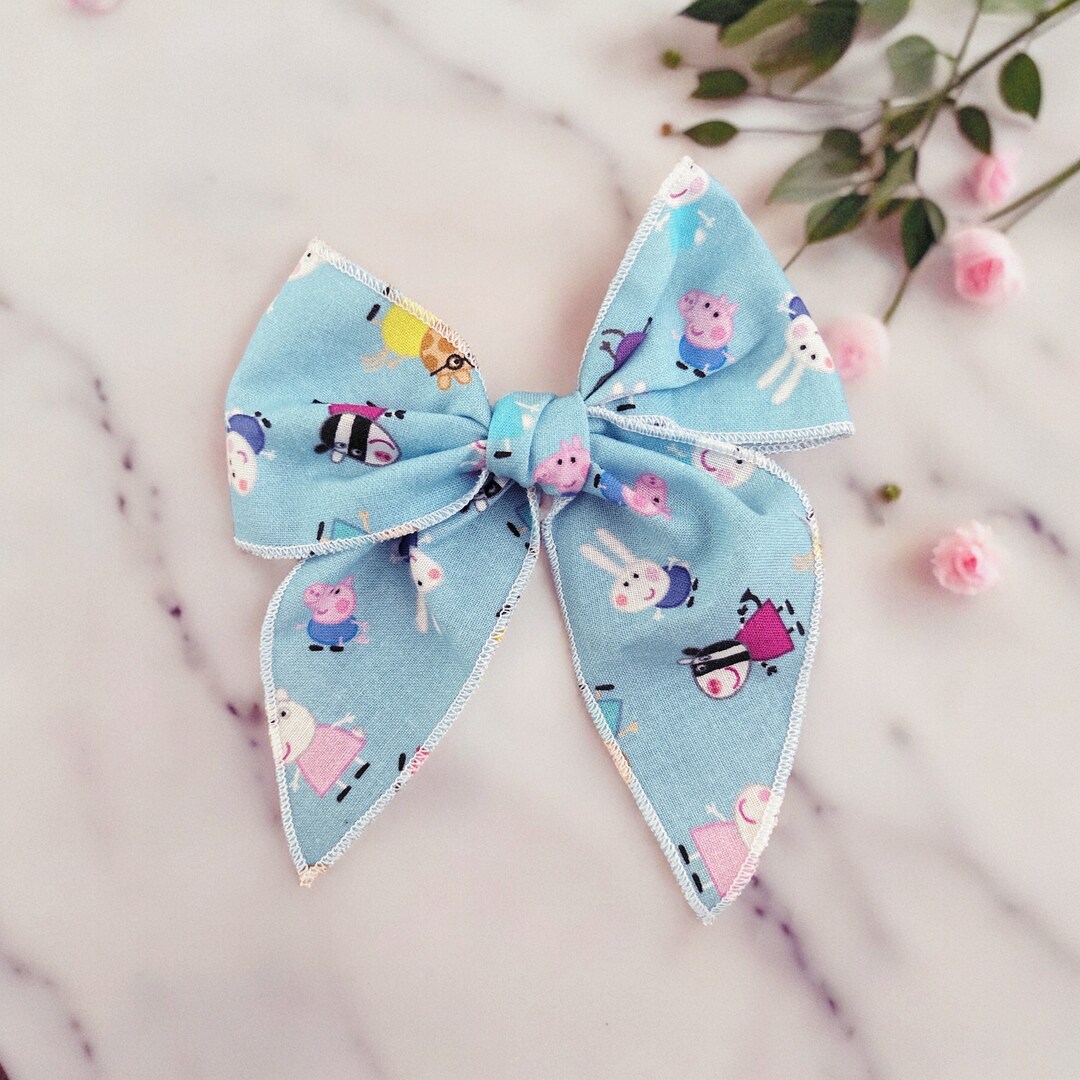 Peppa Pig Bow Mommy Pig Bow Susie Sheep Daddy Pig Bow Hair Bows - Etsy