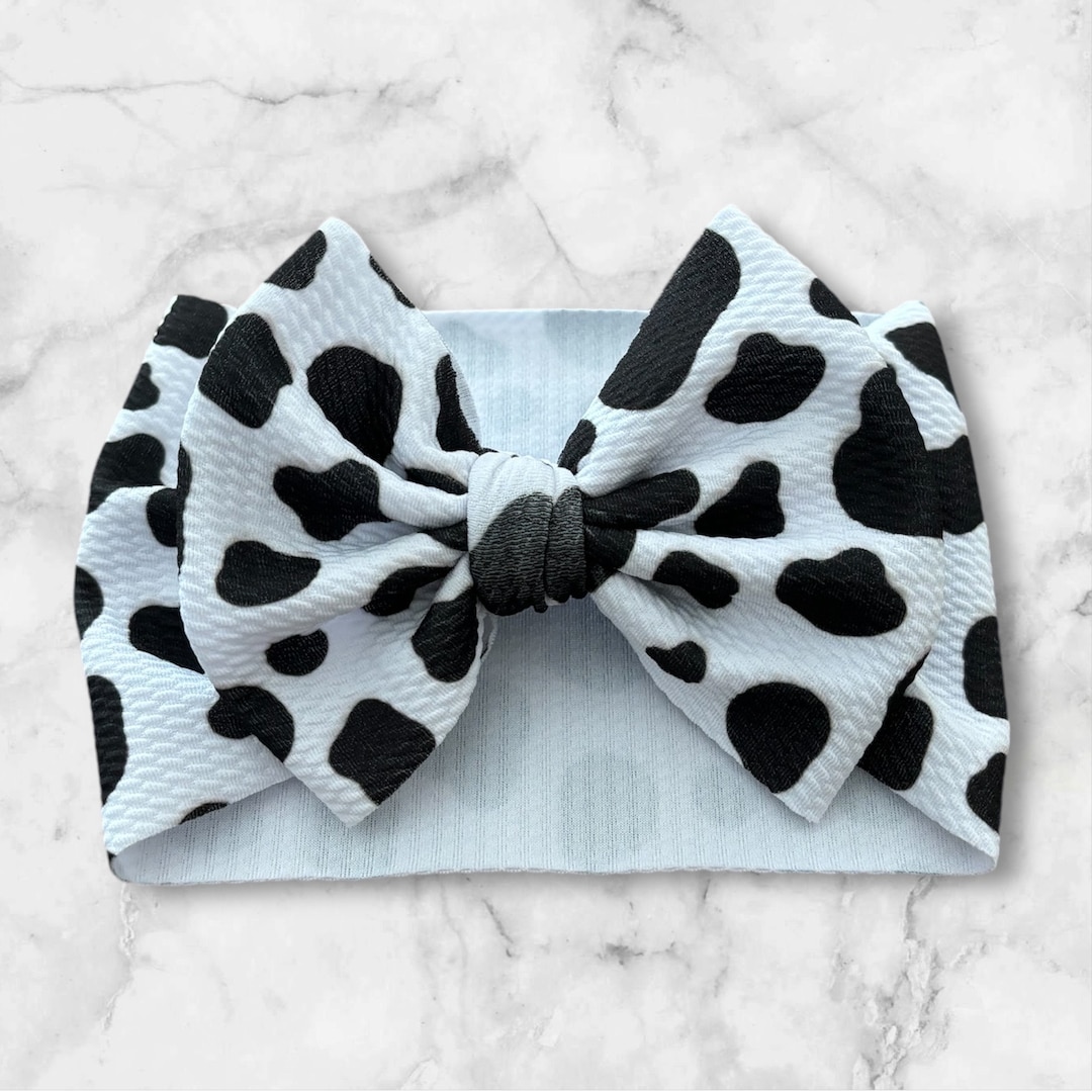 Cow Print Headwrap Bow | Cow Print Bow | Western Bow | Cow Print Bow on ...
