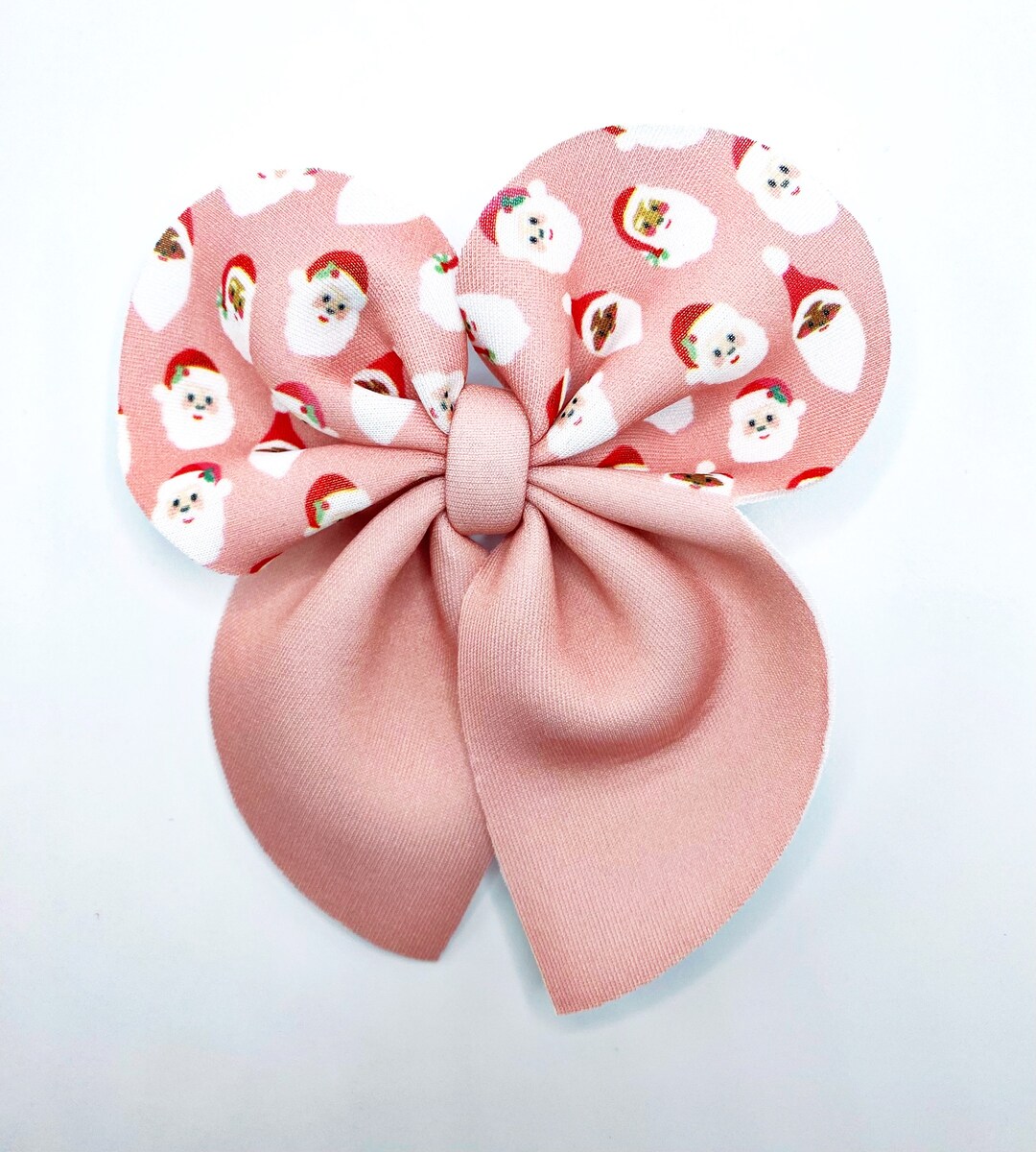 Santa Bow | Happy Santa Bow | Santa Bow on Clip | Santa Neoprene Bow - Etsy