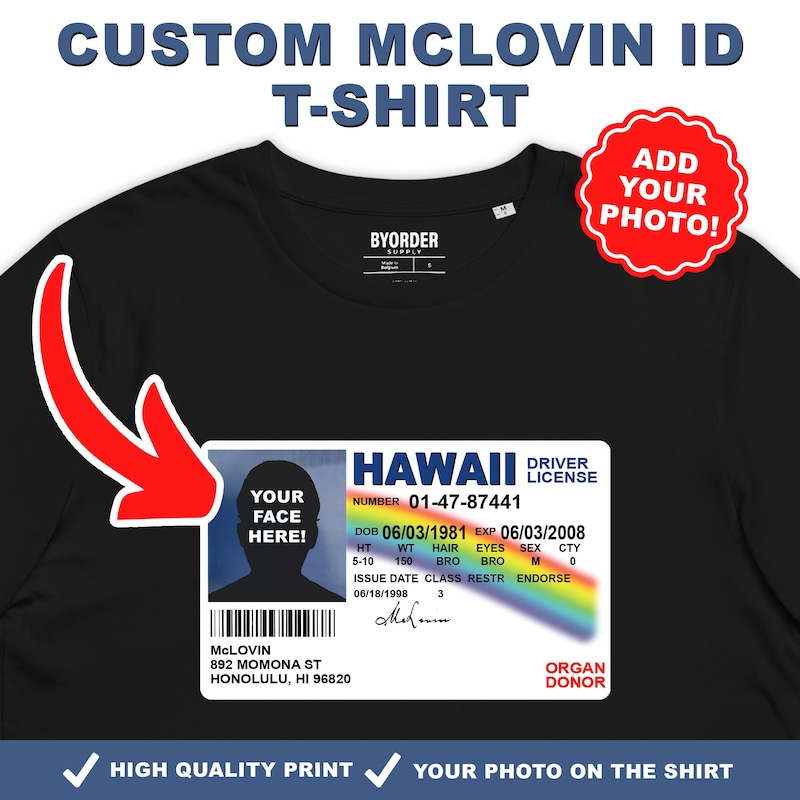Personalized Mclovin Id - Etsy