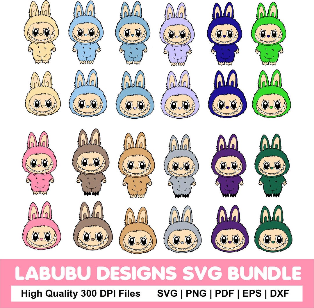 Labubu Designs SVG Bundle, Labubu Clipart, Labubu PNG, Cute Labubu ...