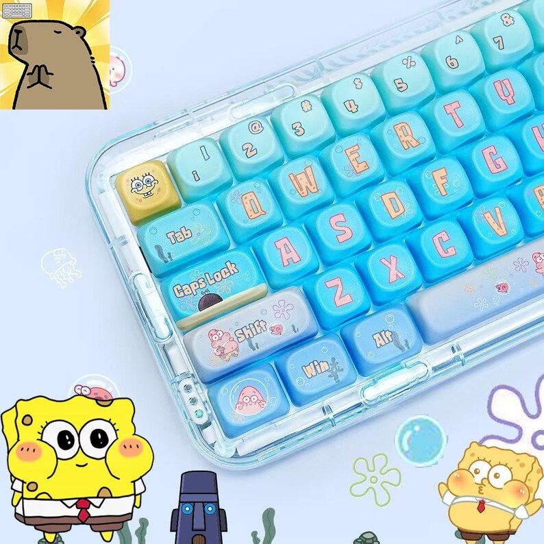 Custom Keycaps Spongebob Squarepants Personalized Keycaps | 150 Key MOA ...