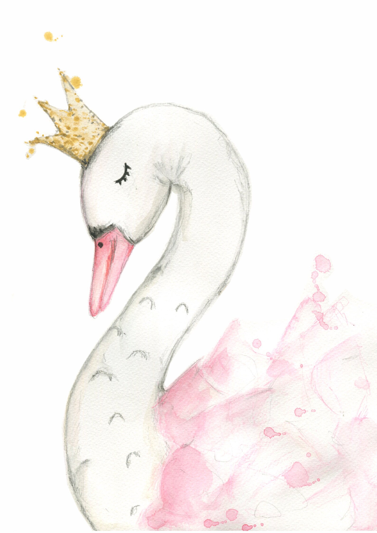A Swan Princess | Art Print | Nursery Art | Digital Download | - Etsy
