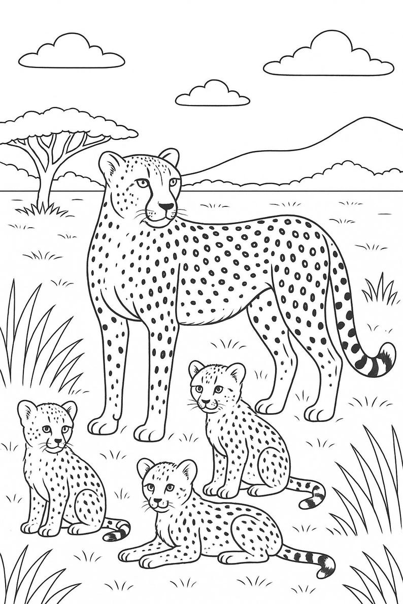 African Animal Coloring Pages for Adults – 10 Realistic Safari Designs ...