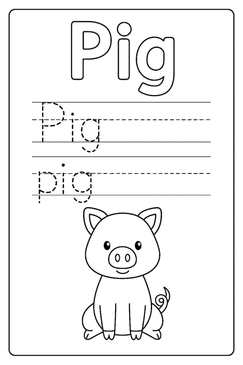 Animal Words Tracing Worksheet: Handwriting Practice for Kids (A4 PDF ...