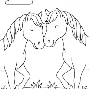 Horse Coloring Pages for Kids: 10 A4 Printable Designs (instant ...