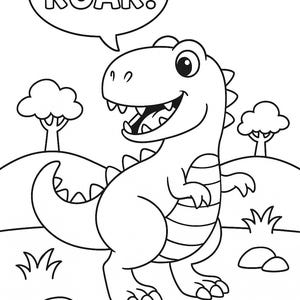 Dinosaur Coloring Pages for Kids: 10 Fun Designs (A4 PDF) - Etsy