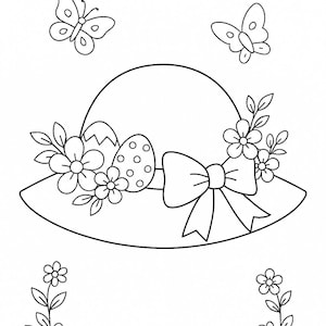 Printable Easter Bonnet Coloring Pages – 10 A4 Designs for Kids | Fun ...